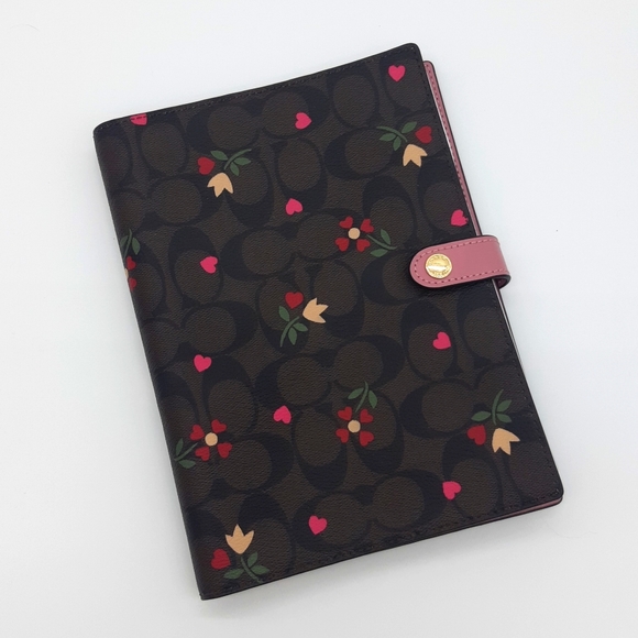 Coach | Office | Coach Notebook In Signature Canvas With Heart Petal ...